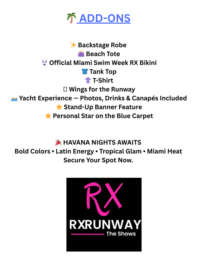 Miami Swim Week 05/30/26 Add Ons – RxRunway The Shows